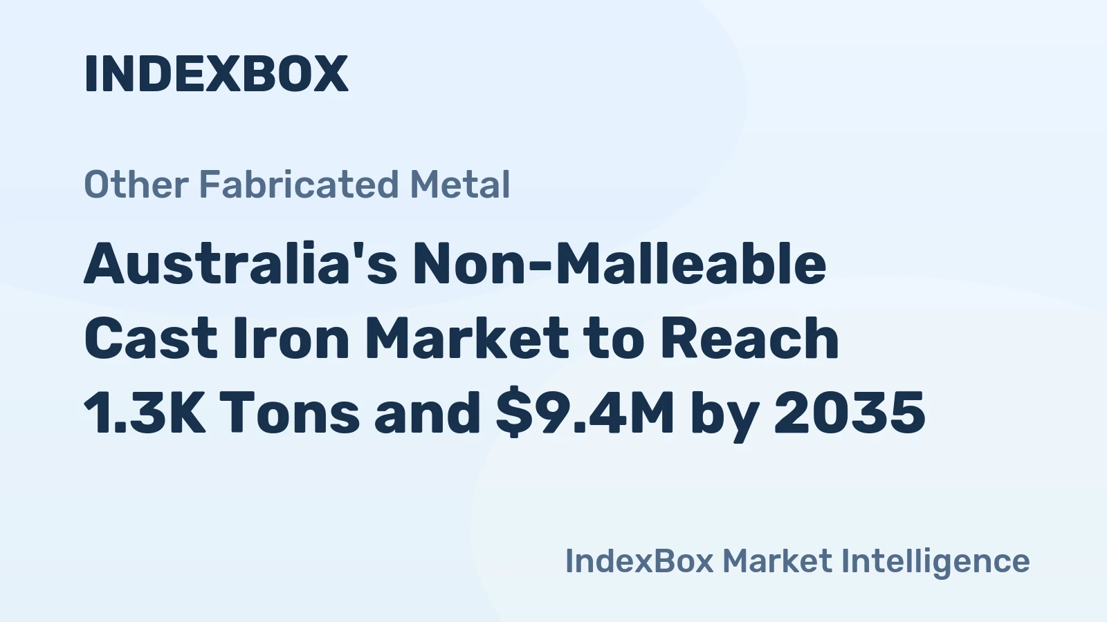 Australia's Non-Malleable Cast Iron Market to Reach 1.3K Tons and $9.4M by 2035