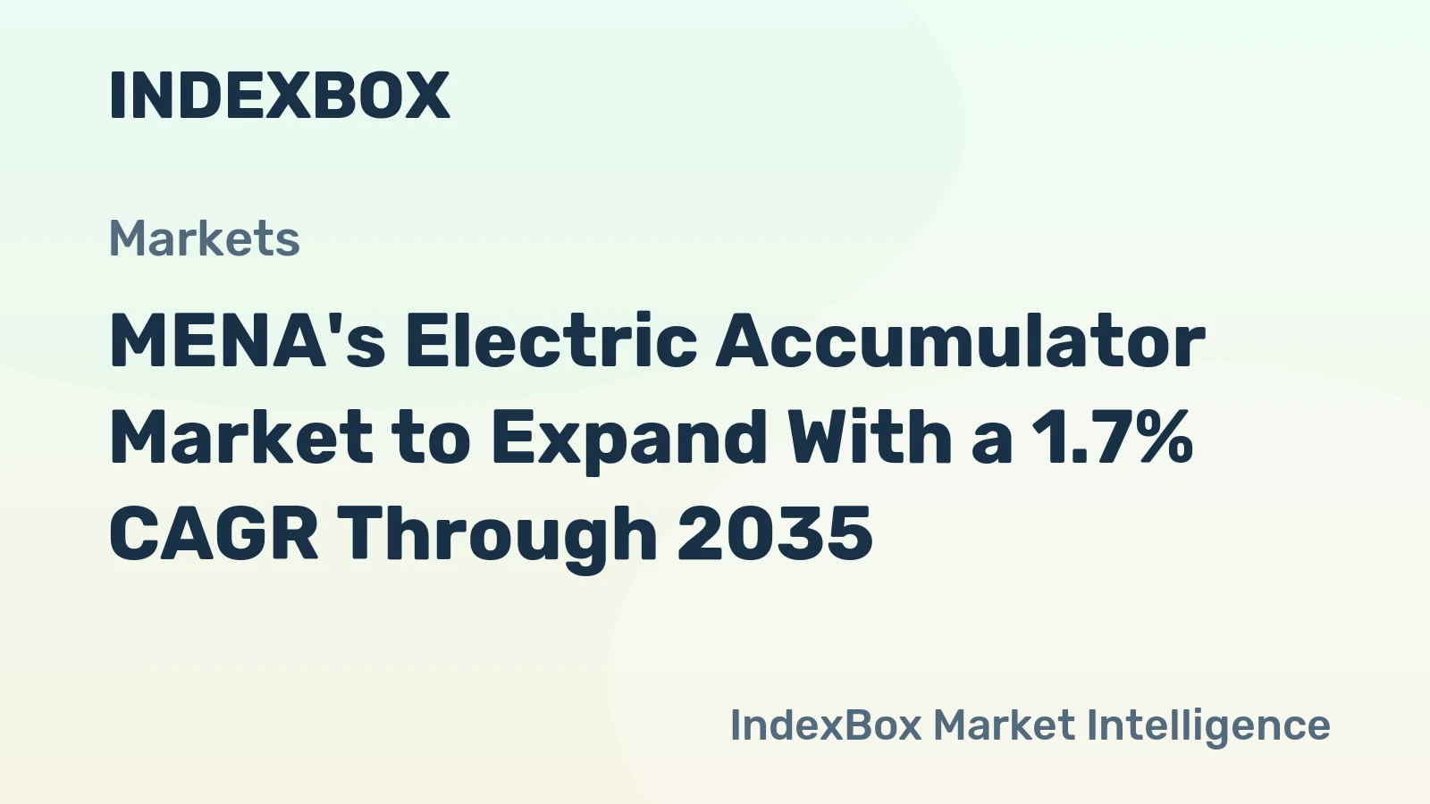 MENA's Electric Accumulator Market to Expand With a 1.7% CAGR Through 2035