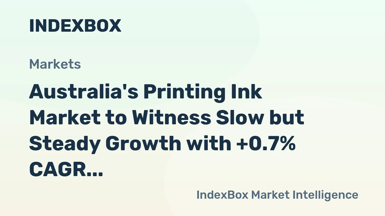 Australia's Printing Ink Market to Witness Slow but Steady Growth with +0.7% CAGR in Market Value by 2035