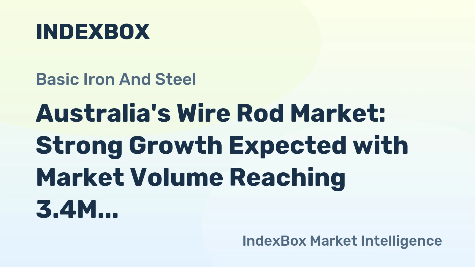 Australia's Wire Rod Market: Strong Growth Expected with Market Volume Reaching 3.4M tons and Value Hitting $3.4B by 2035