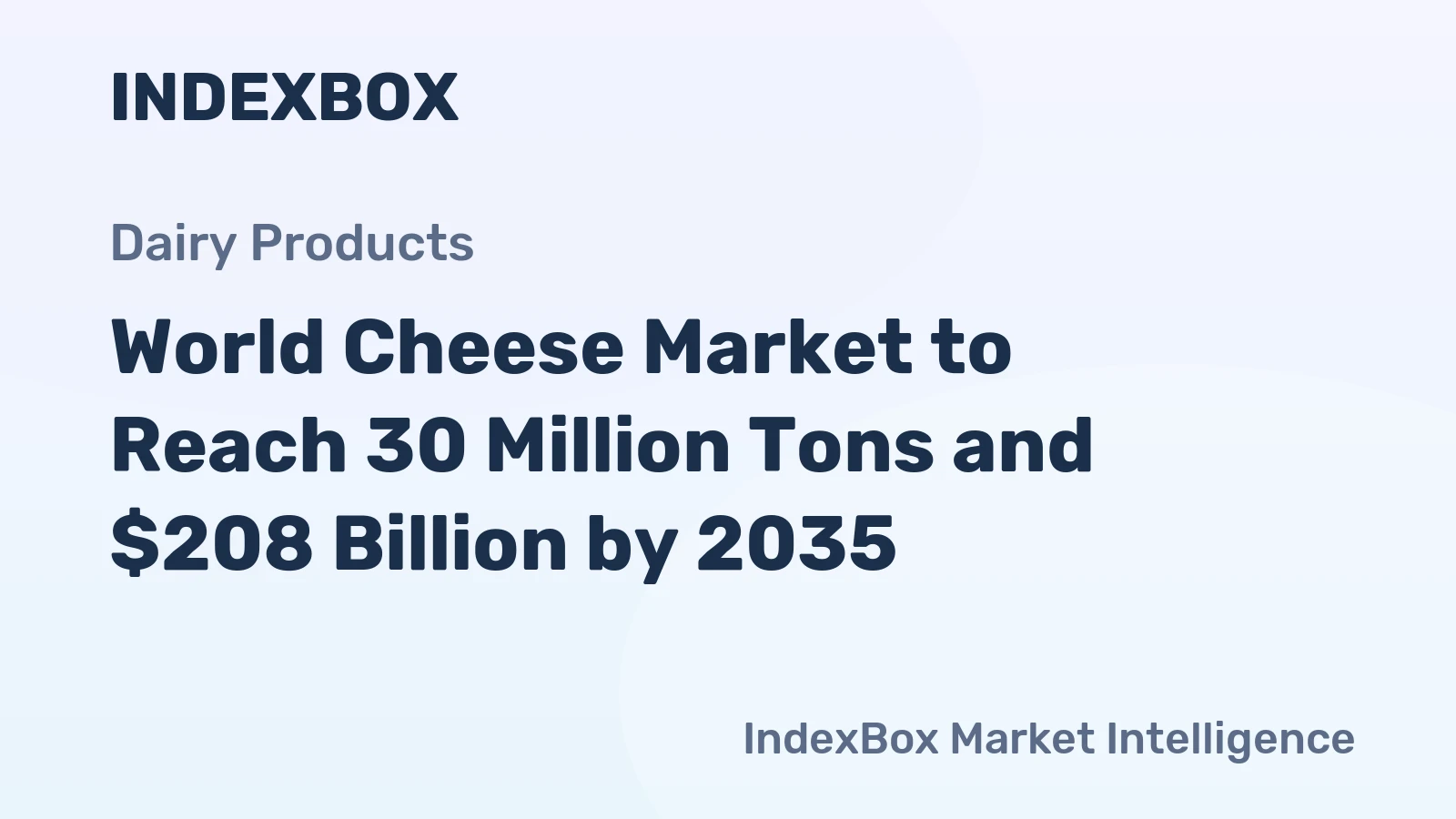 World Cheese Market to Reach 30 Million Tons and $208 Billion by 2035