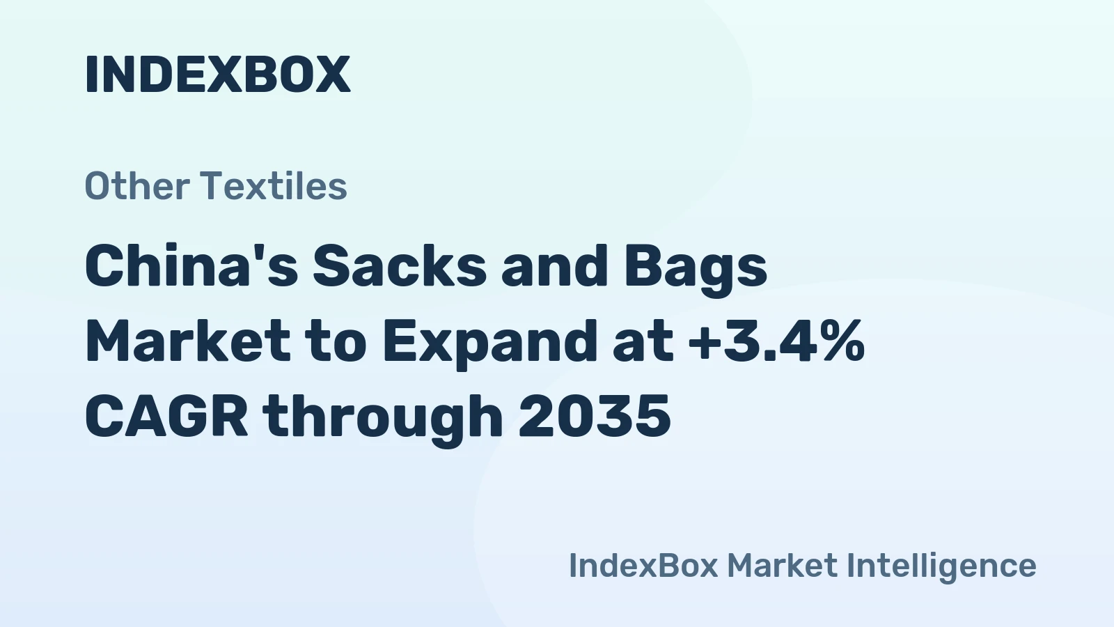 China's Sacks and Bags Market to Expand at +3.4% CAGR through 2035
