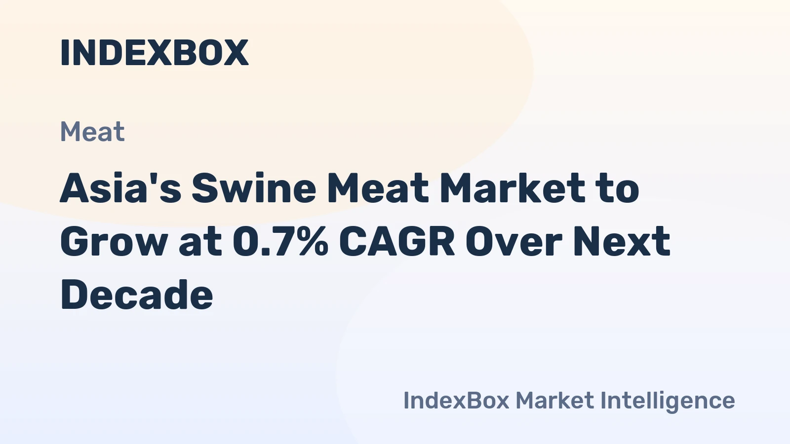 Asia's Swine Meat Market to Grow at 0.7% CAGR Over Next Decade