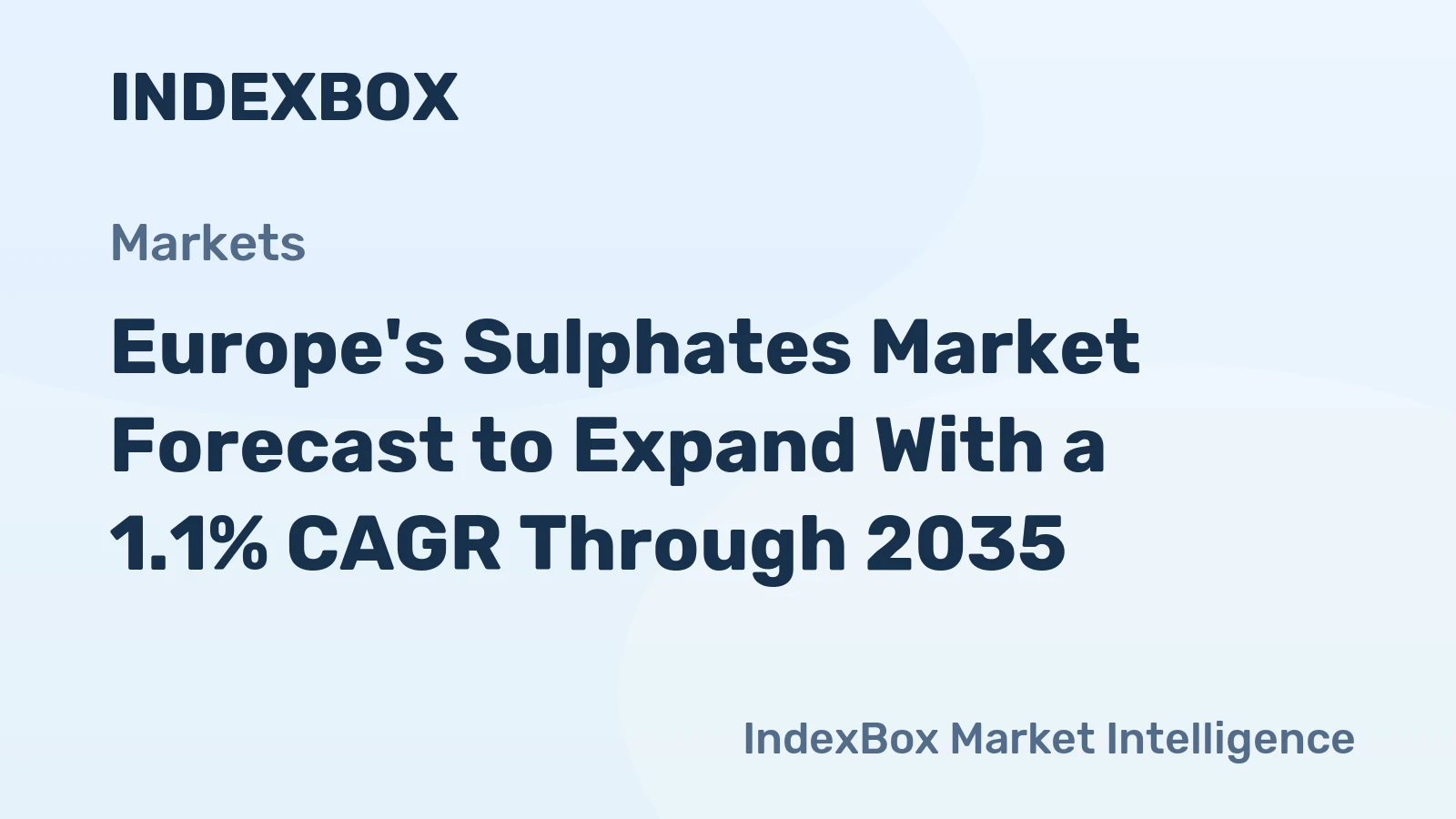 Europe's Sulphates Market Forecast to Expand With a 1.1% CAGR Through 2035