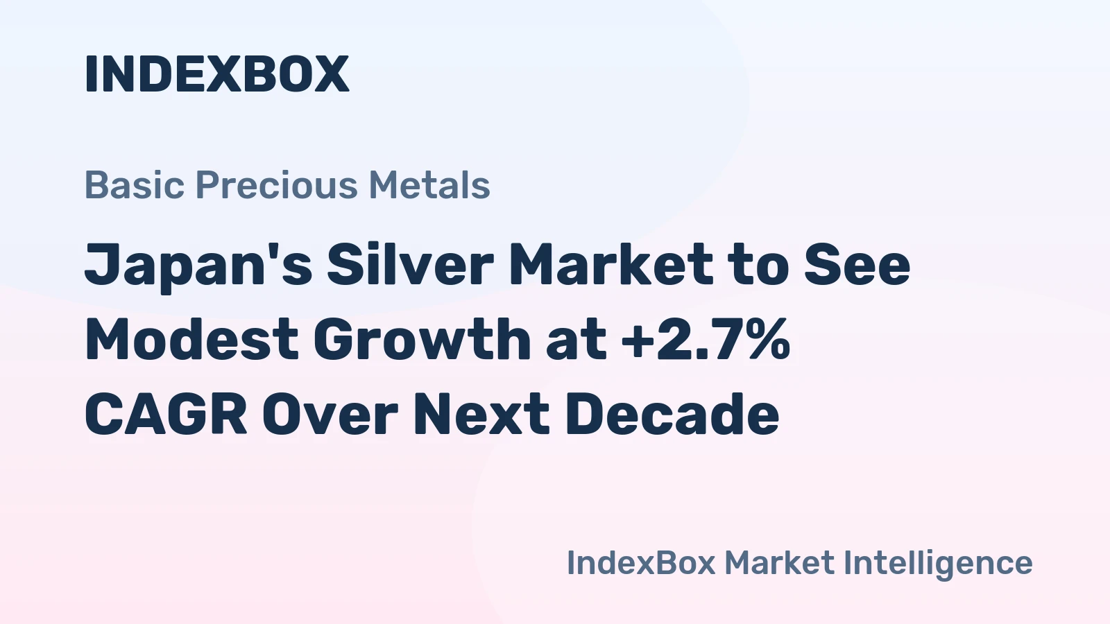 Japan's Silver Market to See Modest Growth at +2.7% CAGR Over Next Decade