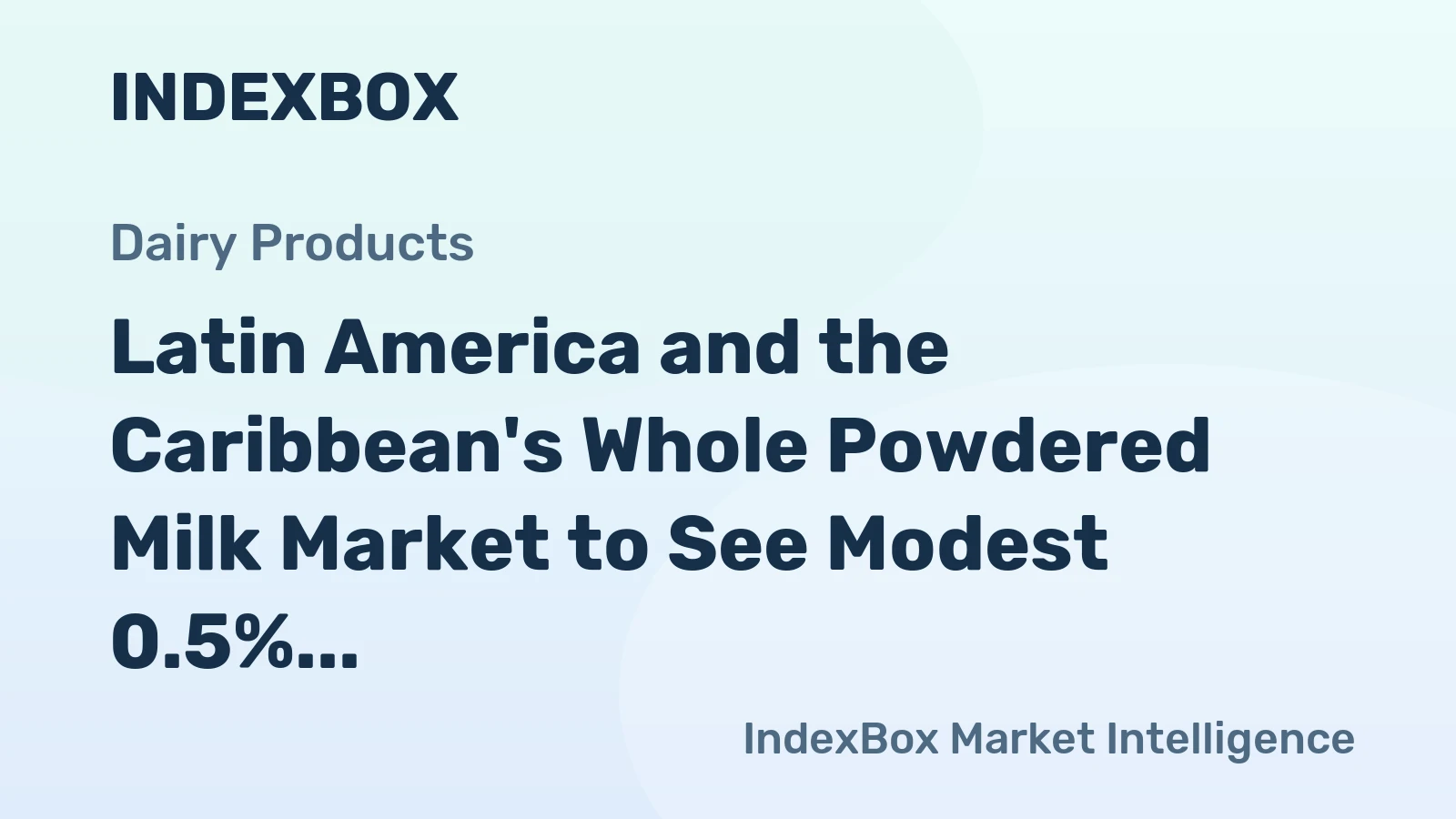 Latin America and the Caribbean's Whole Powdered Milk Market to See Modest 0.5% CAGR Growth Through 2035