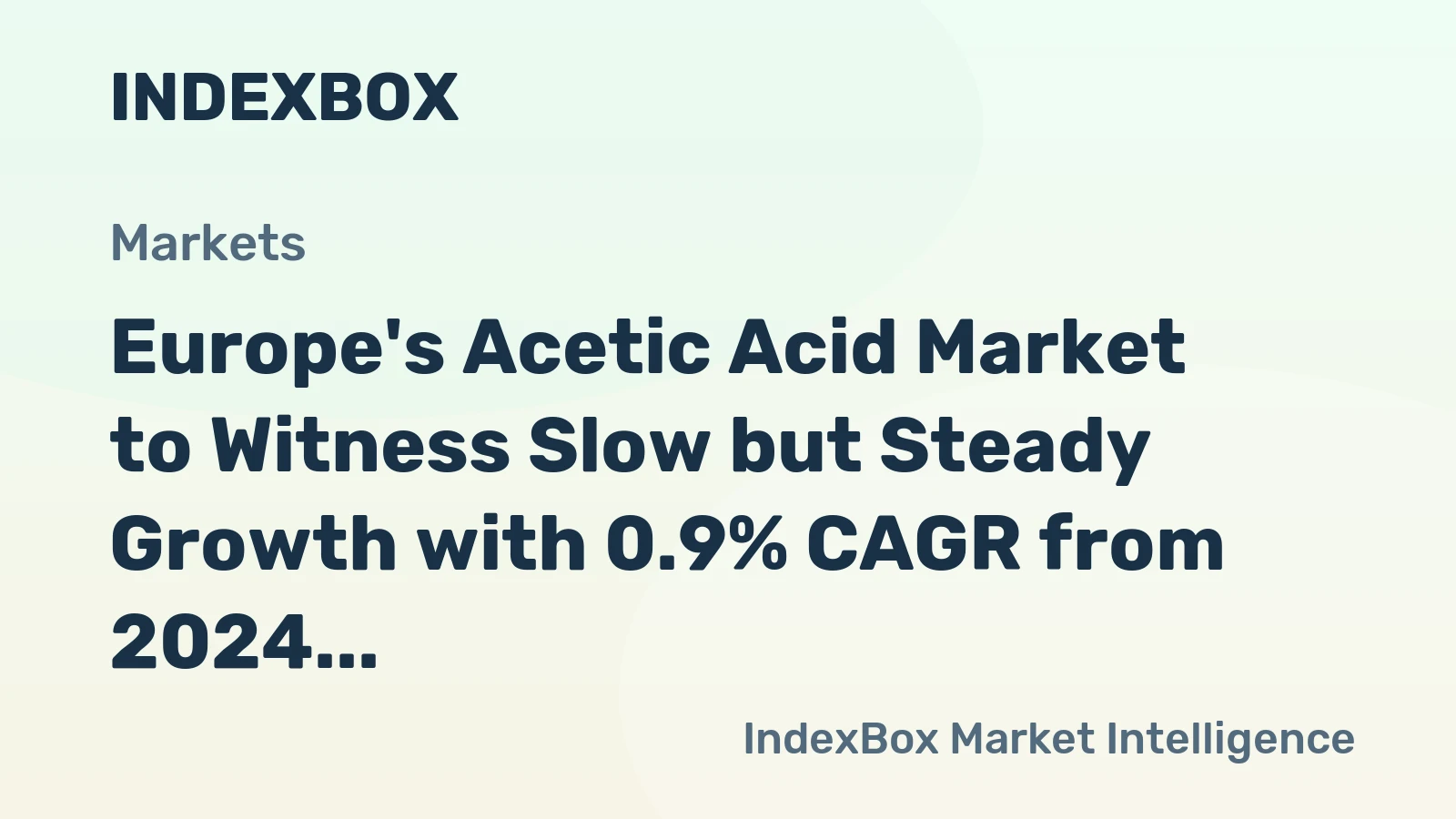 Europe's Acetic Acid Market to Witness Slow but Steady Growth with 0.9% CAGR from 2024 to 2035