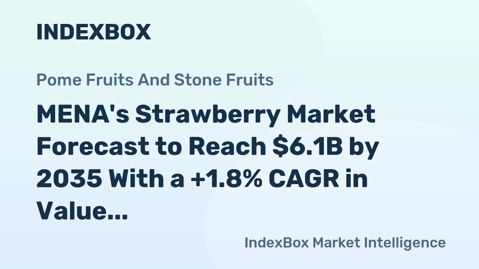 MENA's Strawberry Market Forecast to Reach $6.1B by 2035 With a +1.8% CAGR in Value