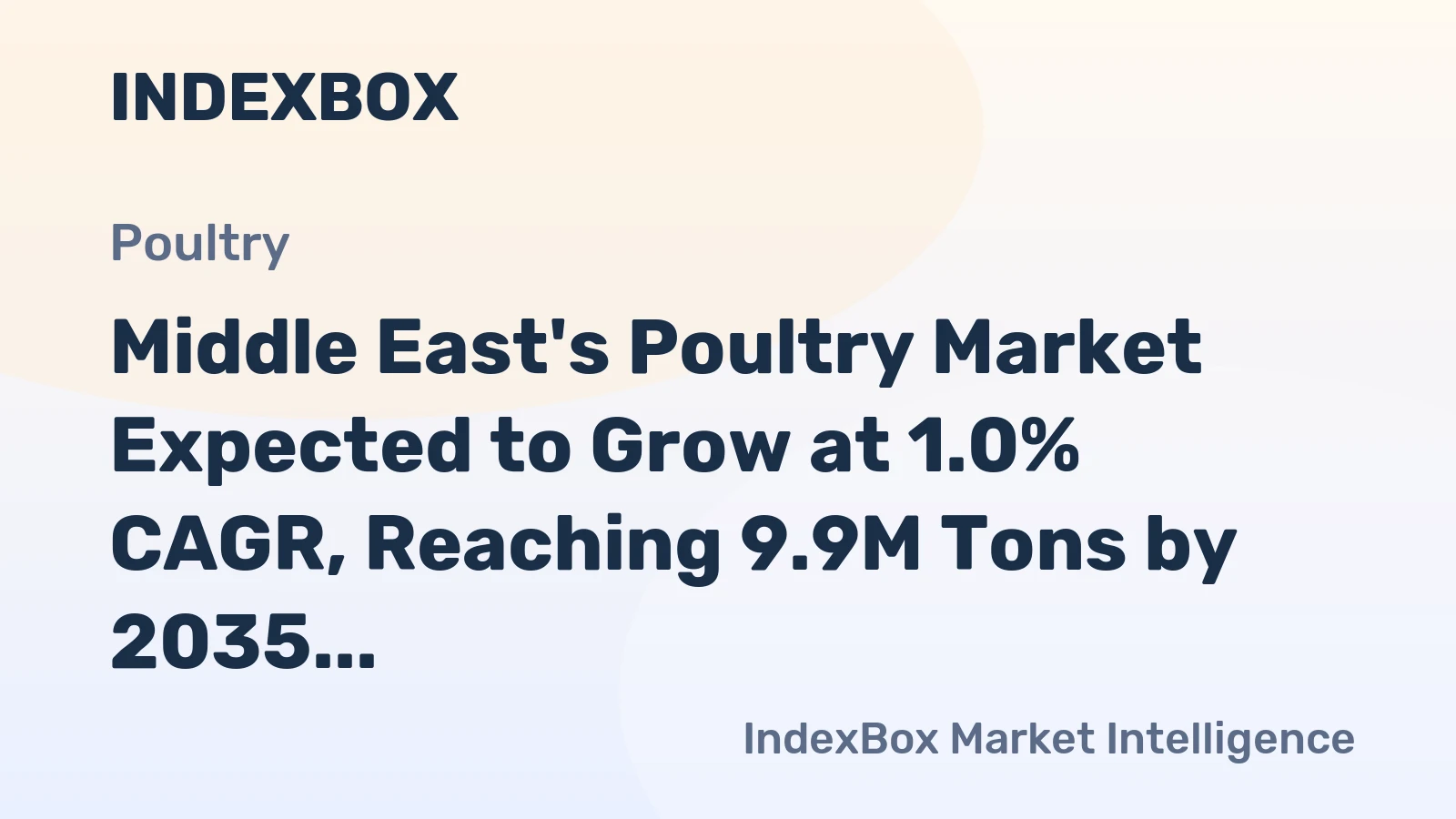 Middle East's Poultry Market Expected to Grow at 1.0% CAGR, Reaching 9.9M Tons by 2035