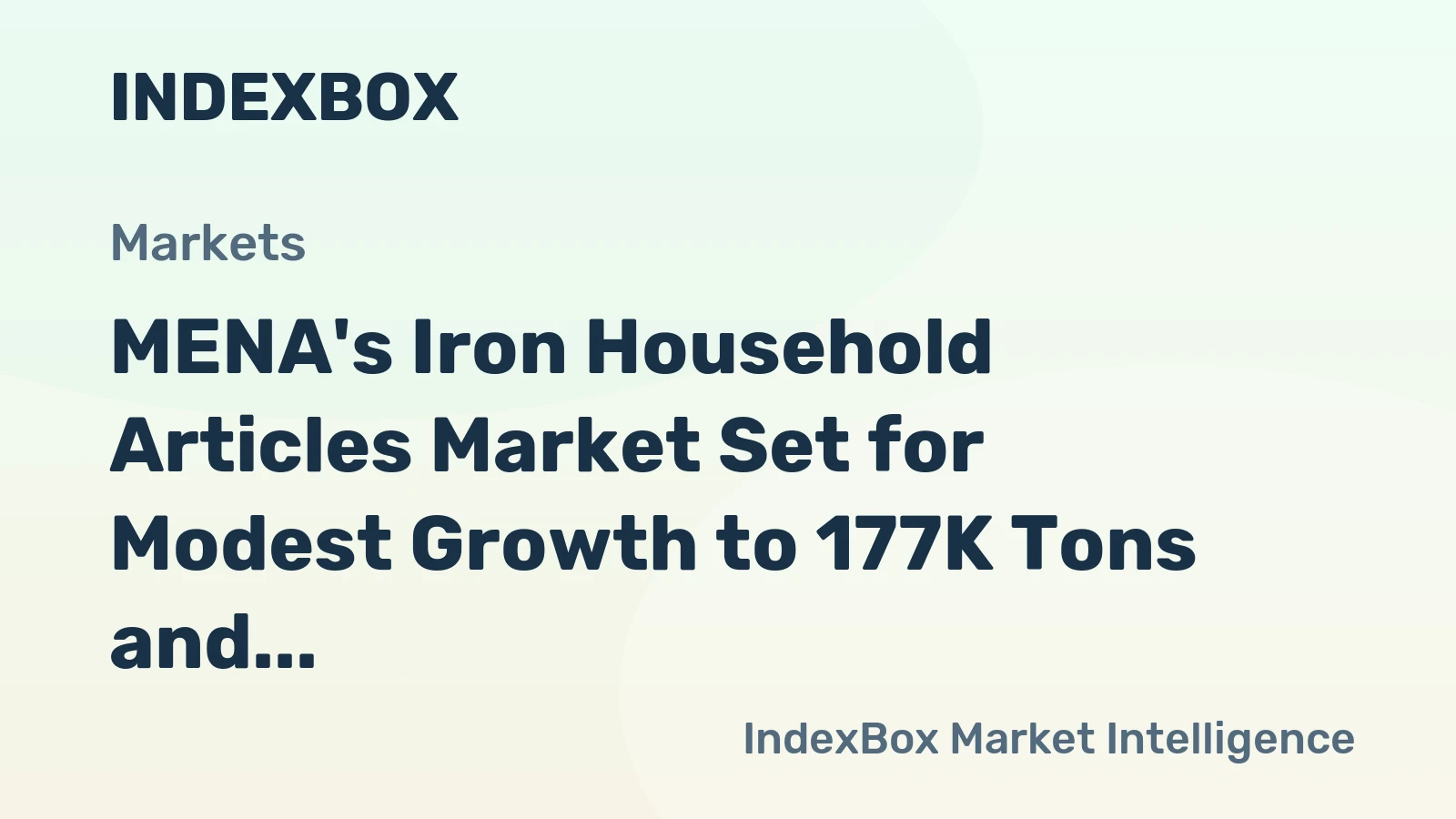 MENA's Iron Household Articles Market Set for Modest Growth to 177K Tons and $721M