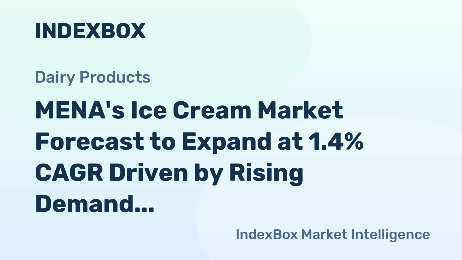 MENA's Ice Cream Market Forecast to Expand at 1.4% CAGR Driven by Rising Demand