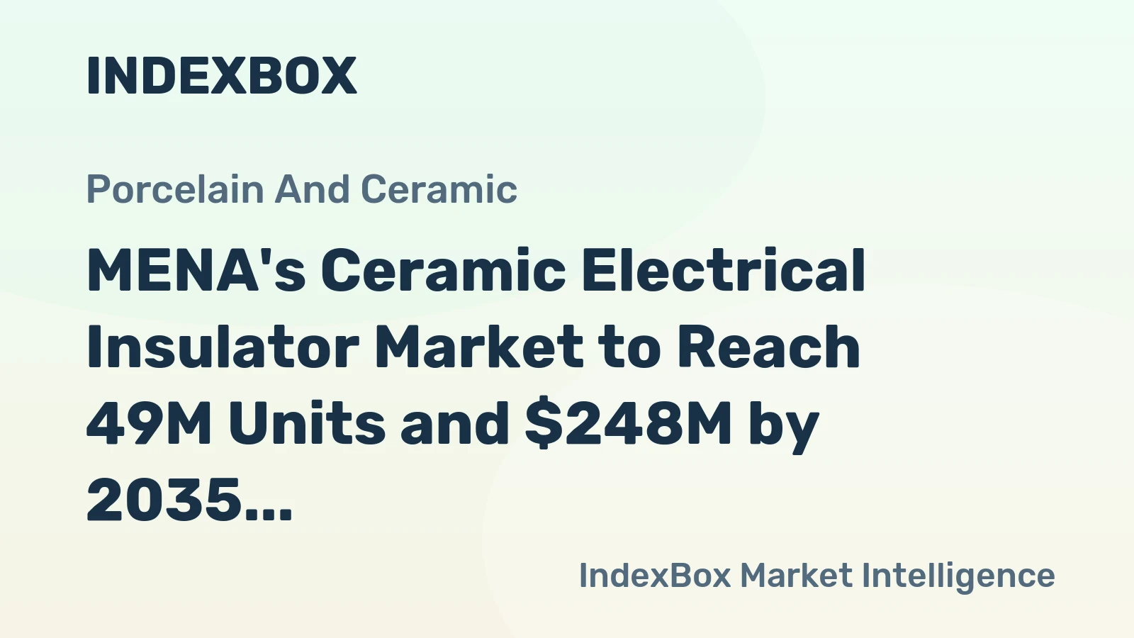 MENA's Ceramic Electrical Insulator Market to Reach 49M Units and $248M by 2035