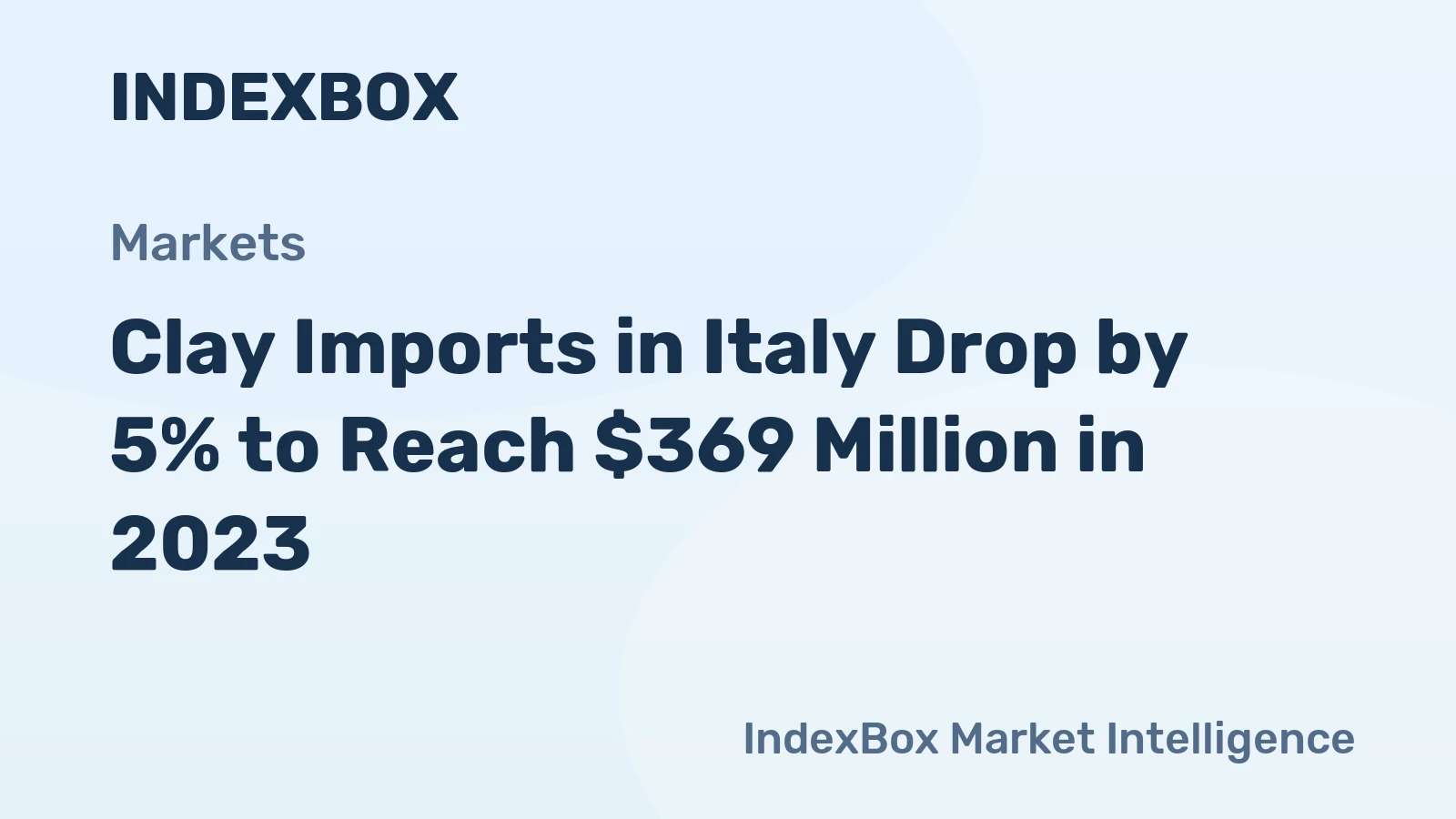 Clay Imports in Italy Drop by 5% to Reach $369 Million in 2023