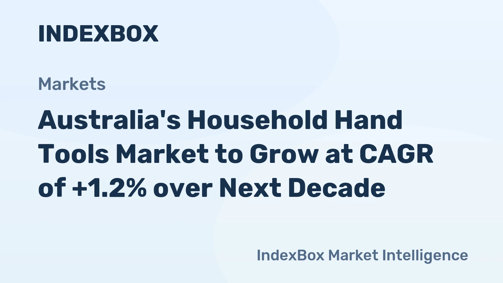 Australia's Household Hand Tools Market to Grow at CAGR of +1.2% over Next Decade