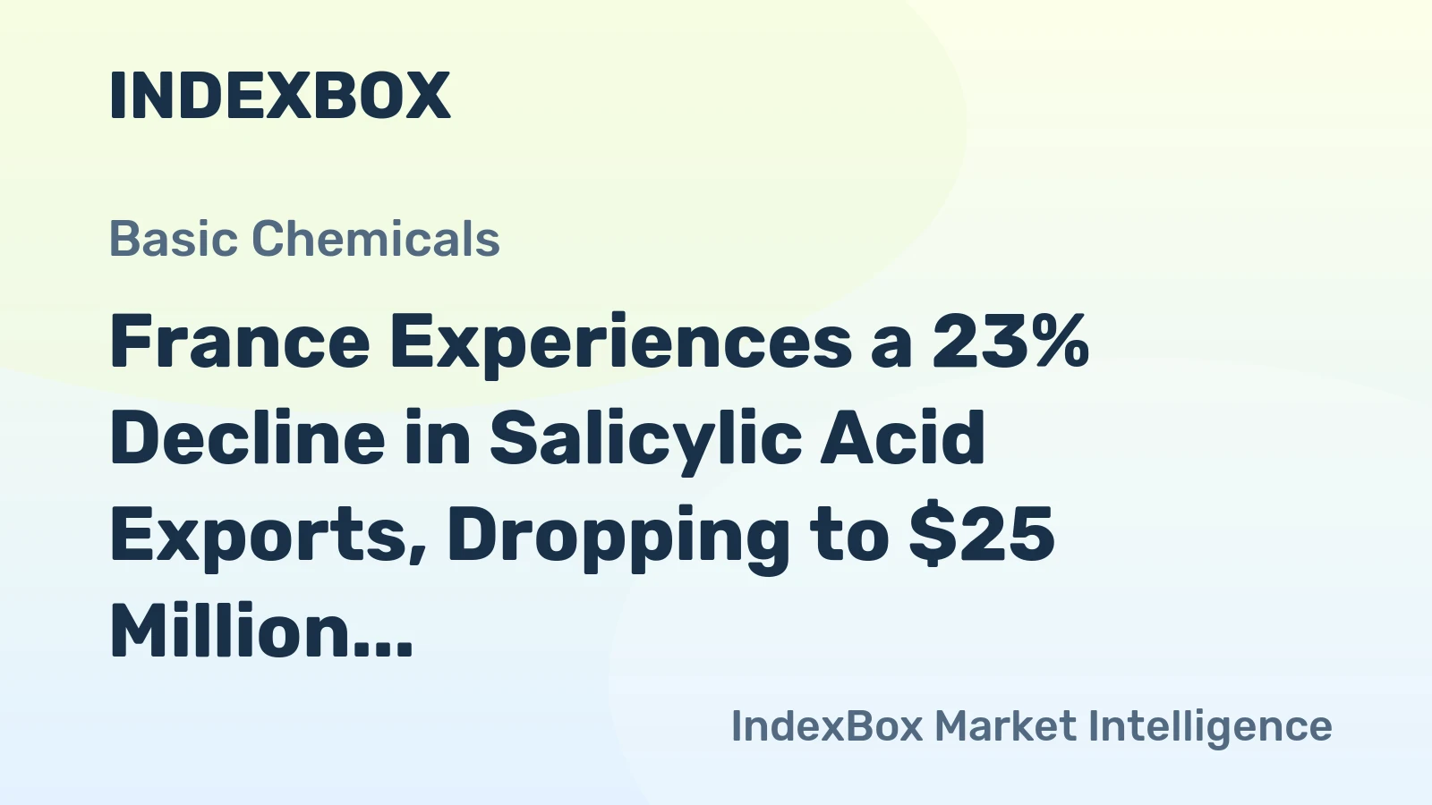 France Experiences a 23% Decline in Salicylic Acid Exports, Dropping to $25 Million in 2024
