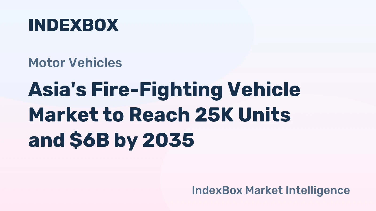 Asia's Fire-Fighting Vehicle Market to Reach 25K Units and $6B by 2035