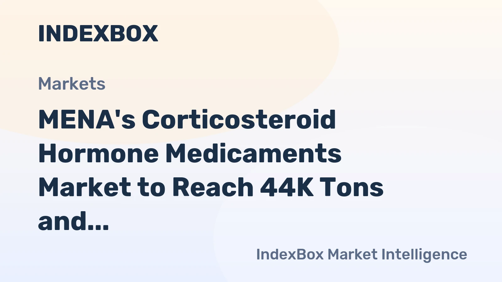 MENA's Corticosteroid Hormone Medicaments Market to Reach 44K Tons and $3.8B by 2035