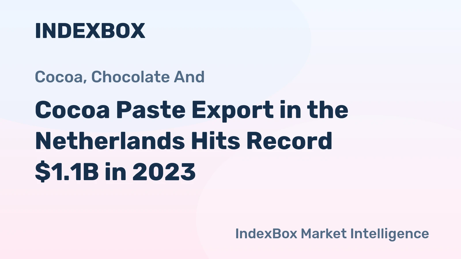 Cocoa Paste Export in the Netherlands Hits Record $1.1B in 2023
