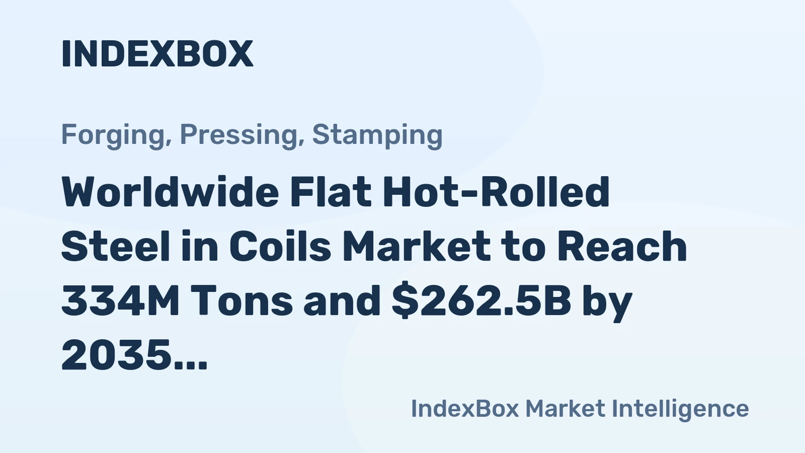 Worldwide Flat Hot-Rolled Steel in Coils Market to Reach 334M Tons and $262.5B by 2035