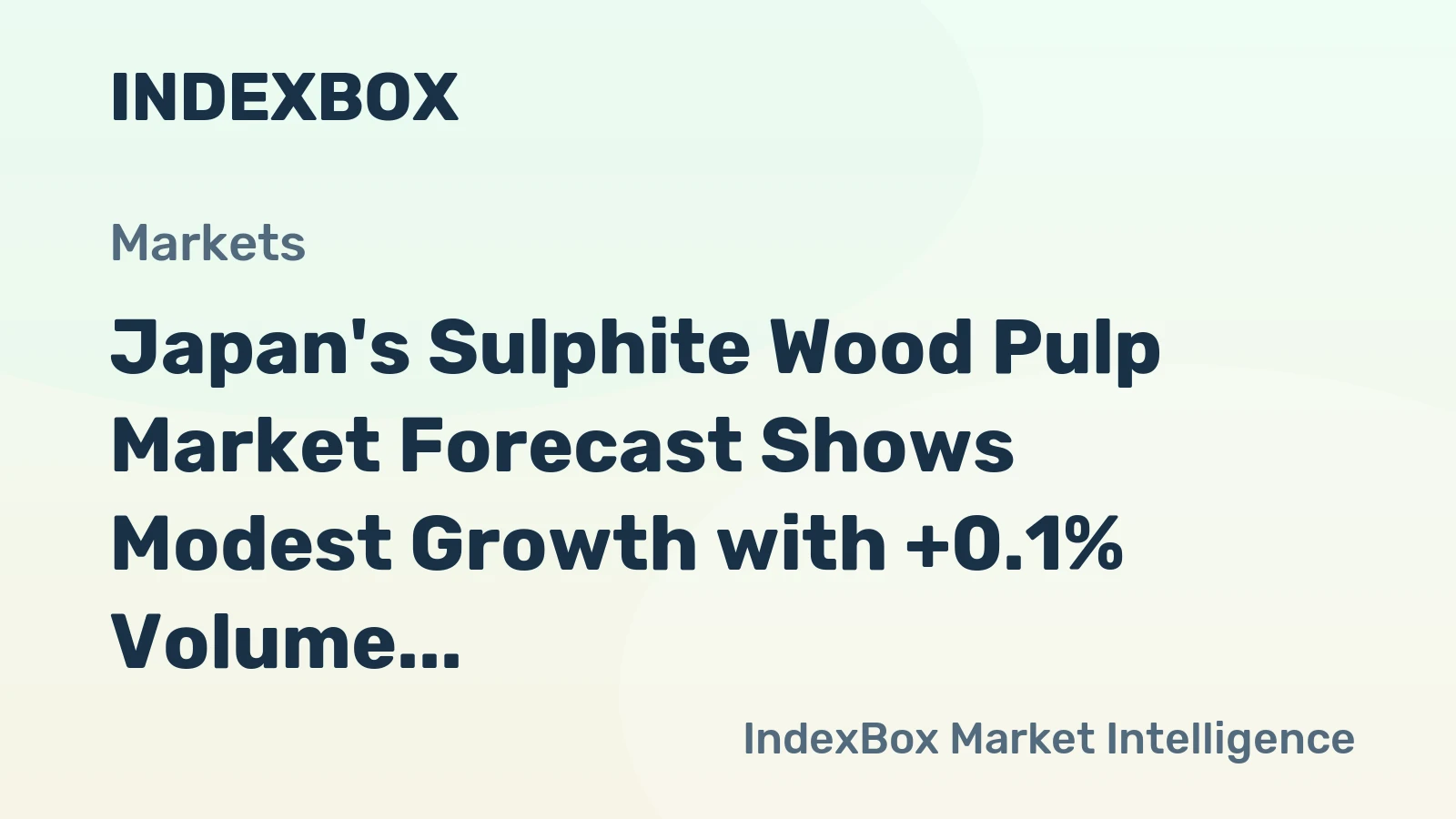 Japan's Sulphite Wood Pulp Market Forecast Shows Modest Growth with +0.1% Volume CAGR Through 2035