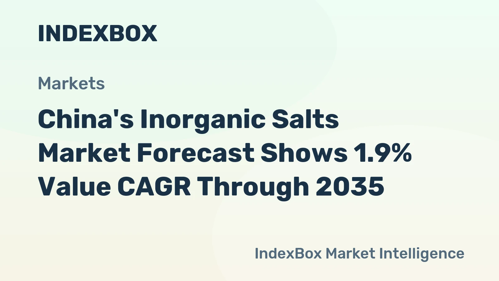China's Inorganic Salts Market Forecast Shows 1.9% Value CAGR Through 2035