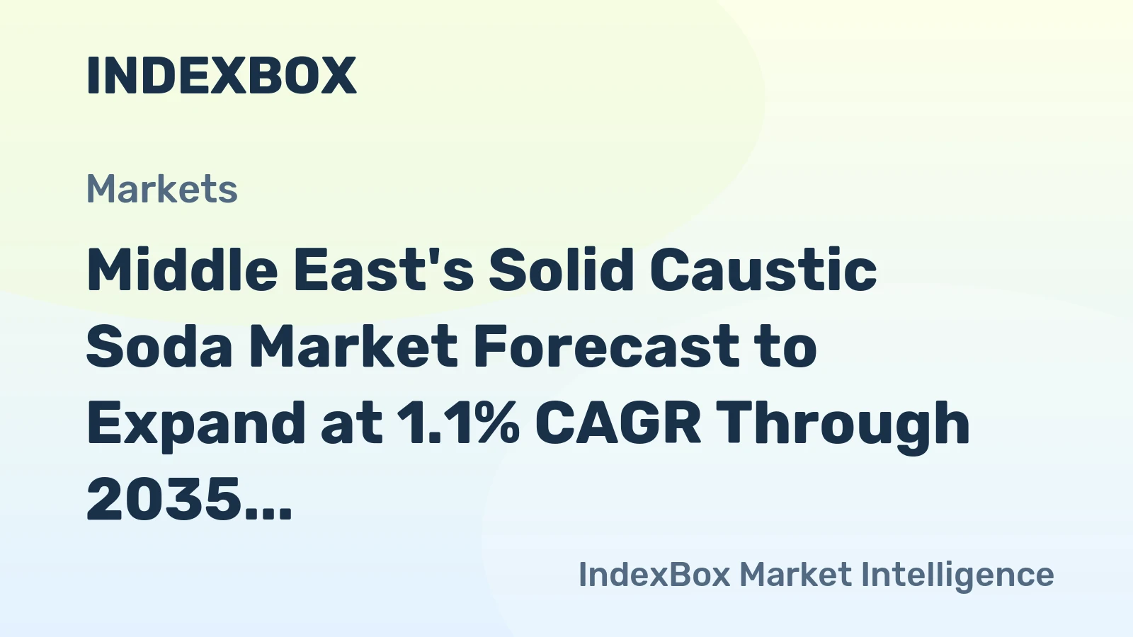 Middle East's Solid Caustic Soda Market Forecast to Expand at 1.1% CAGR Through 2035
