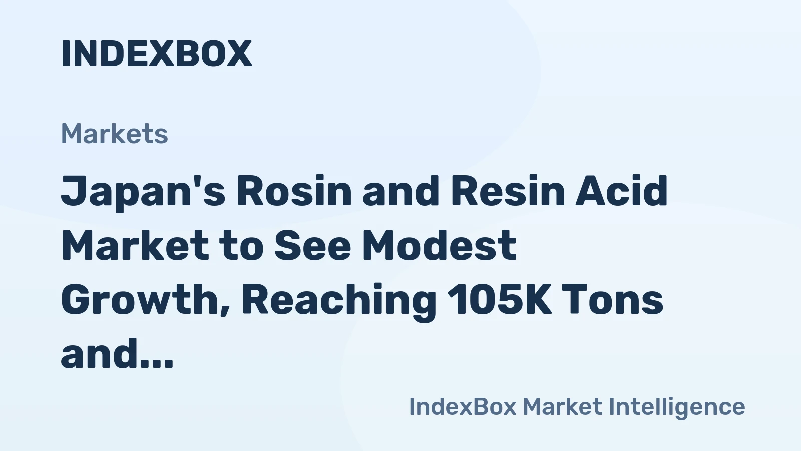Japan's Rosin and Resin Acid Market to See Modest Growth, Reaching 105K Tons and $211M by 2035