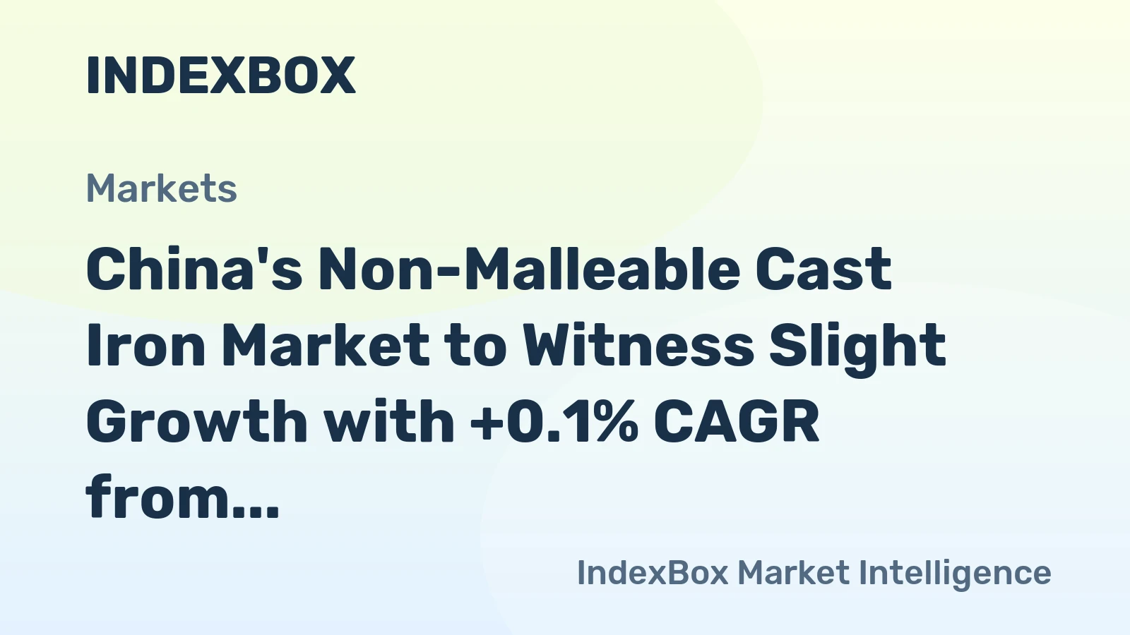 China's Non-Malleable Cast Iron Market to Witness Slight Growth with +0.1% CAGR from 2024 to 2035