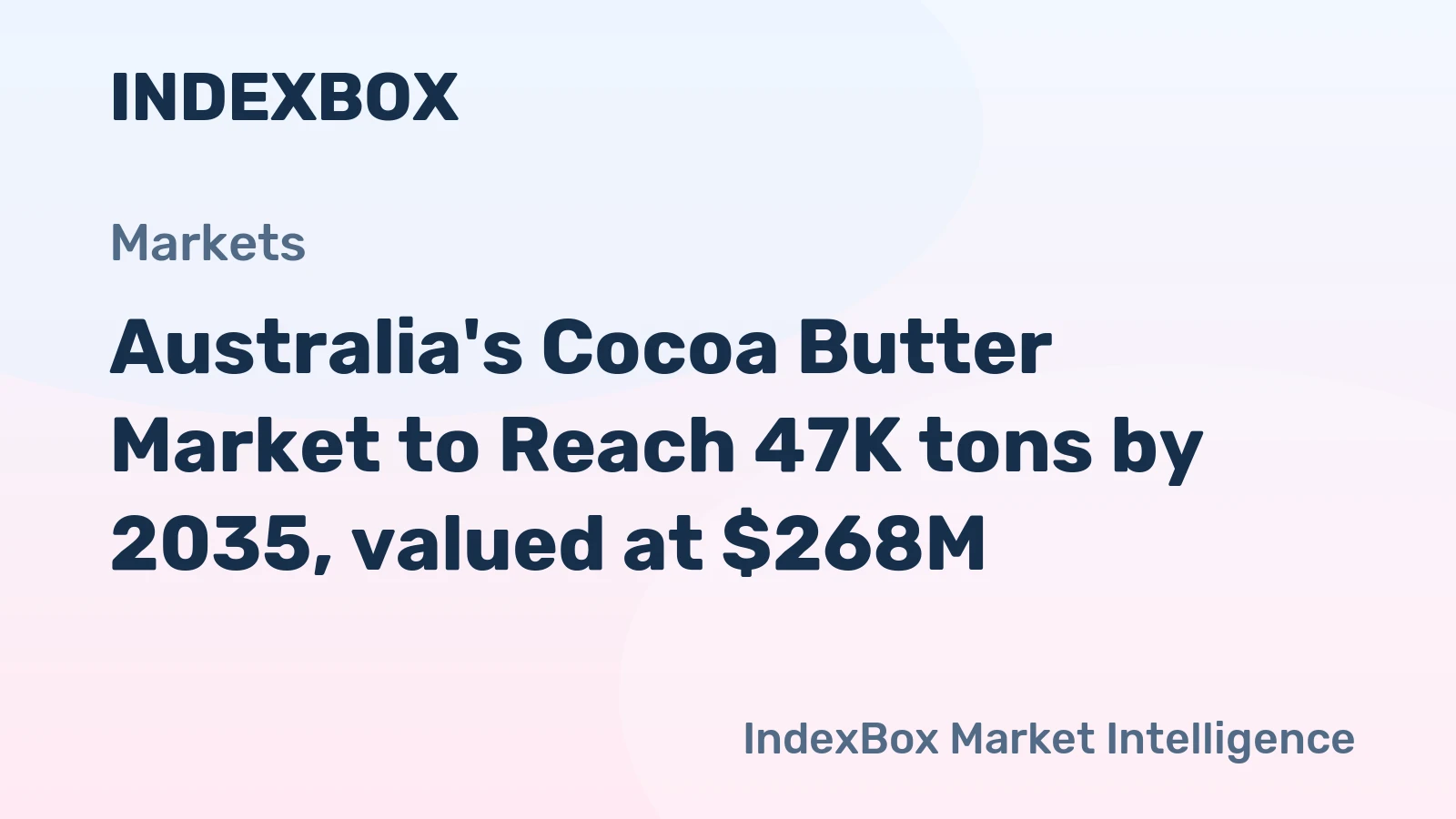 Australia's Cocoa Butter Market to Reach 47K tons by 2035, valued at $268M