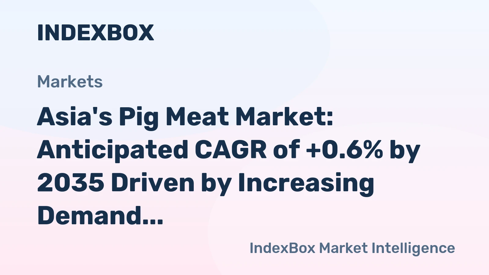 Asia's Pig Meat Market: Anticipated CAGR of +0.6% by 2035 Driven by Increasing Demand for Bacon, Ham, and Other Products