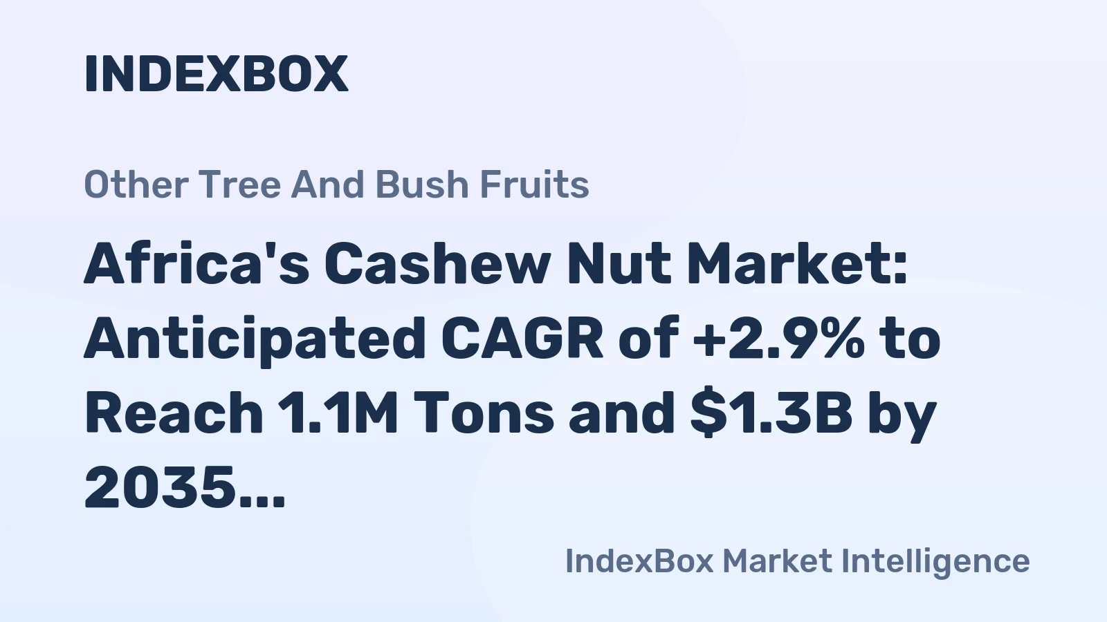 Africa's Cashew Nut Market: Anticipated CAGR of +2.9% to Reach 1.1M Tons and $1.3B by 2035