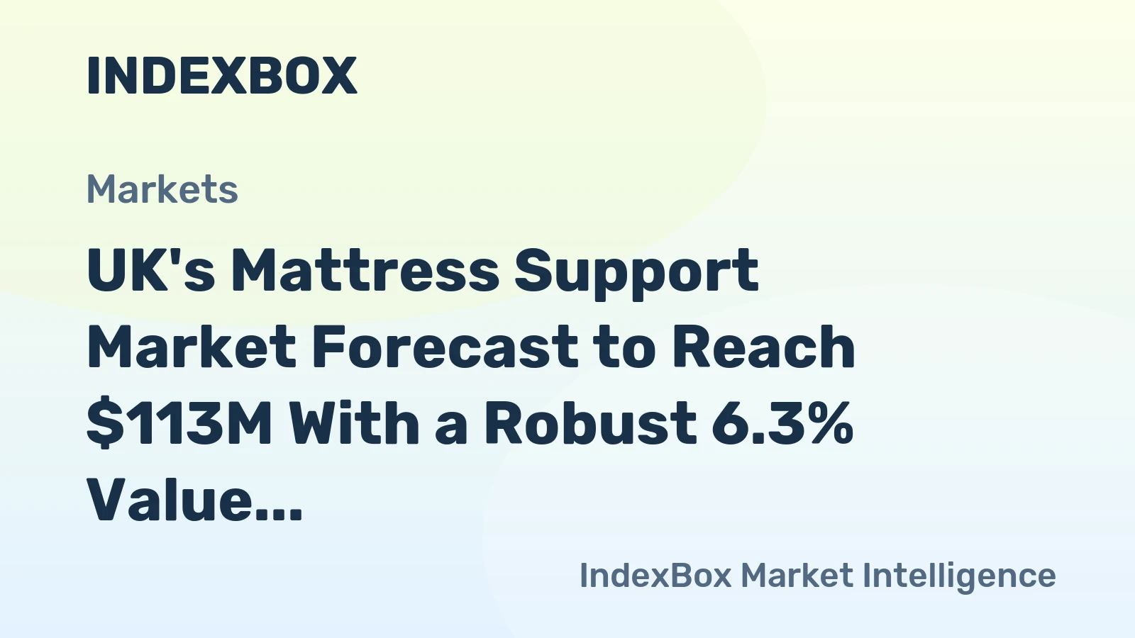 UK's Mattress Support Market Forecast to Reach $113M With a Robust 6.3% Value CAGR