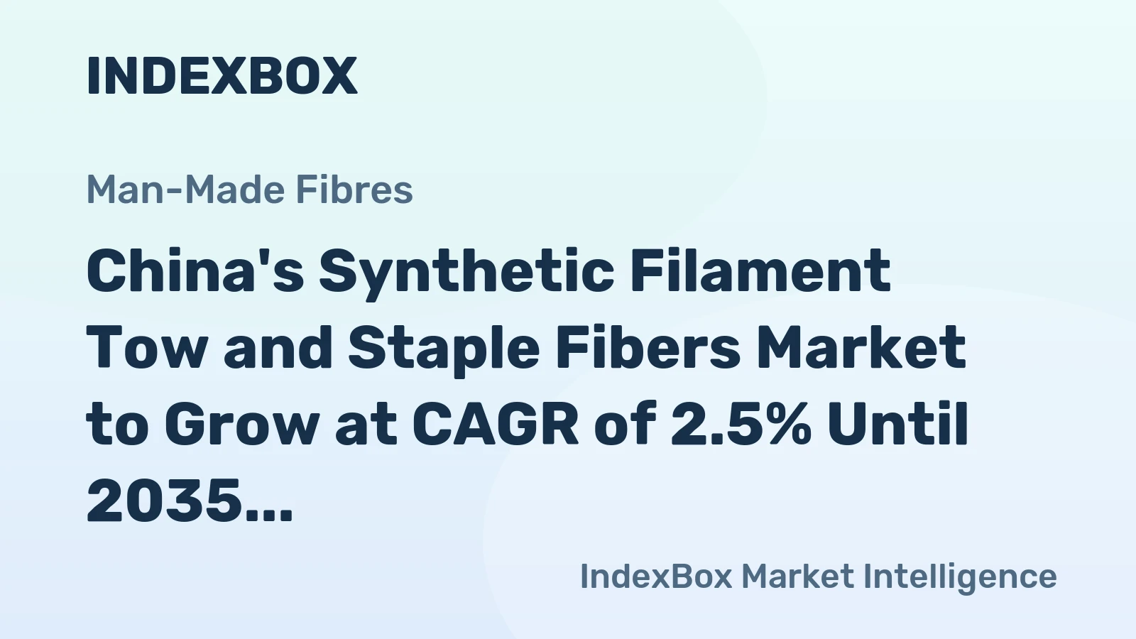 China's Synthetic Filament Tow and Staple Fibers Market to Grow at CAGR of 2.5% Until 2035, Reaching 3M Tons