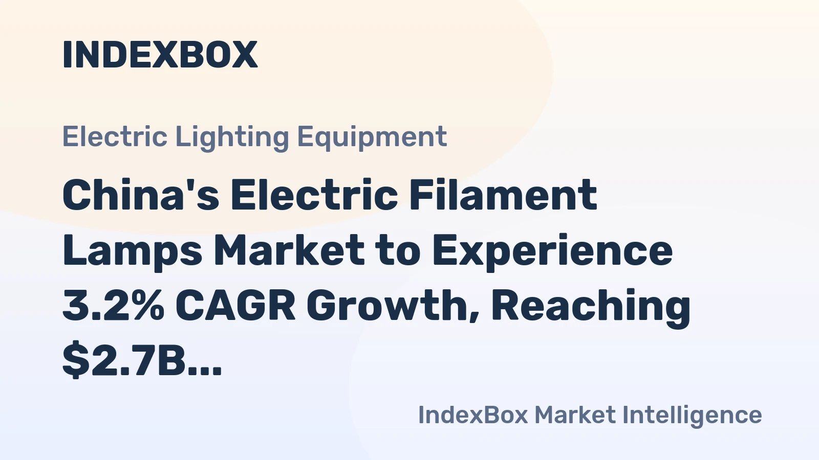 China's Electric Filament Lamps Market to Experience 3.2% CAGR Growth, Reaching $2.7B by 2035