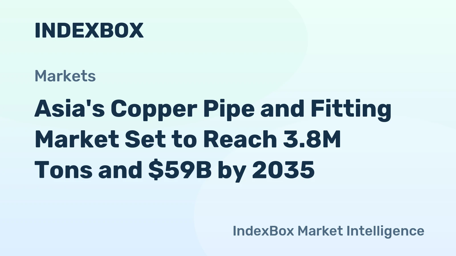 Asia's Copper Pipe and Fitting Market Set to Reach 3.8M Tons and $59B by 2035