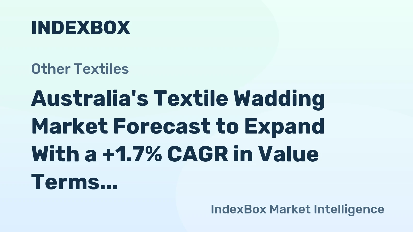 Australia's Textile Wadding Market Forecast to Expand With a +1.7% CAGR in Value Terms
