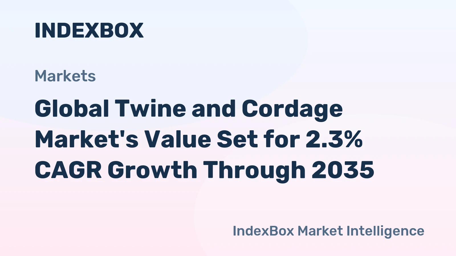 Global Twine and Cordage Market's Value Set for 2.3% CAGR Growth Through 2035