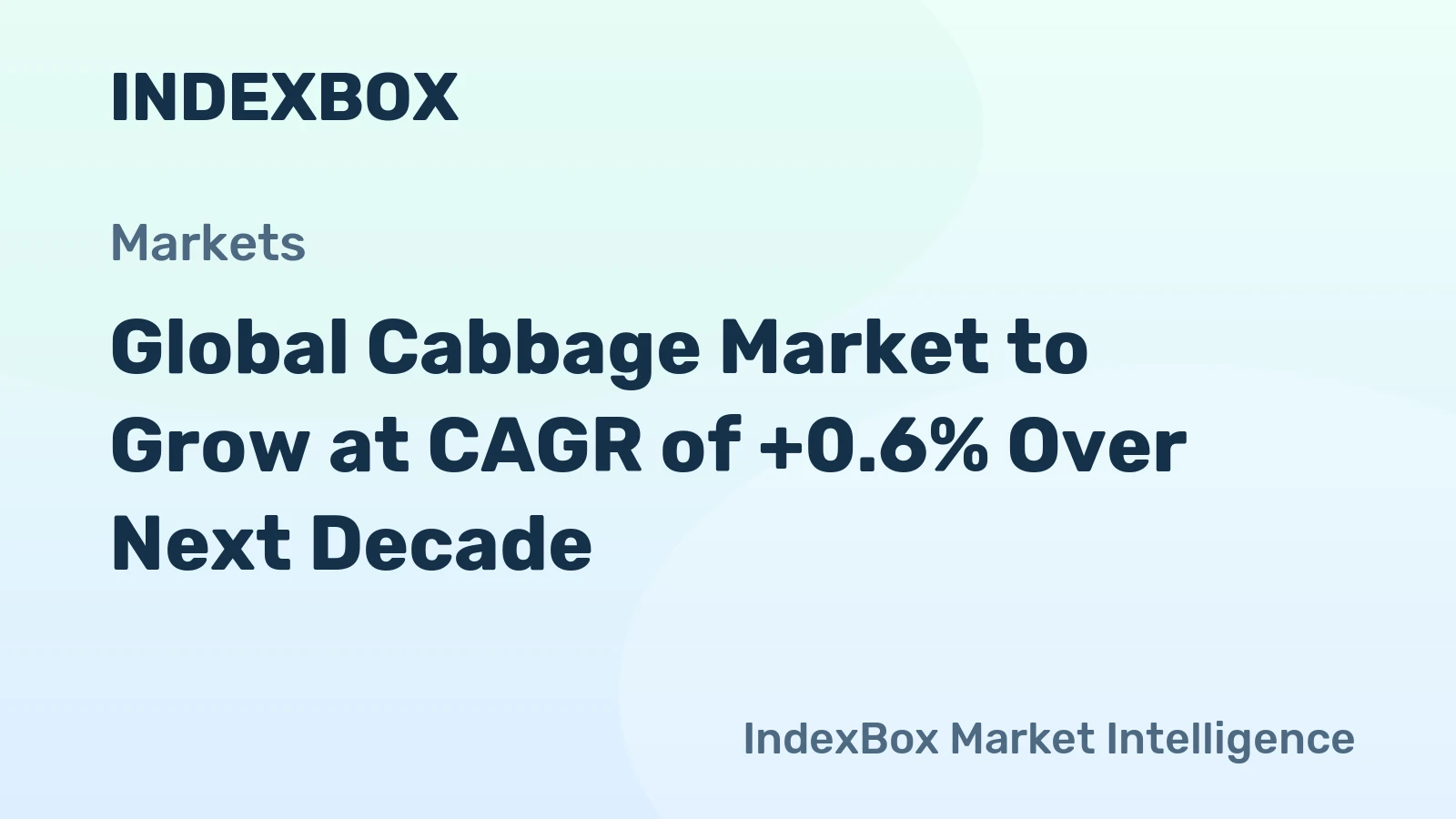 Global Cabbage Market to Grow at CAGR of +0.6% Over Next Decade