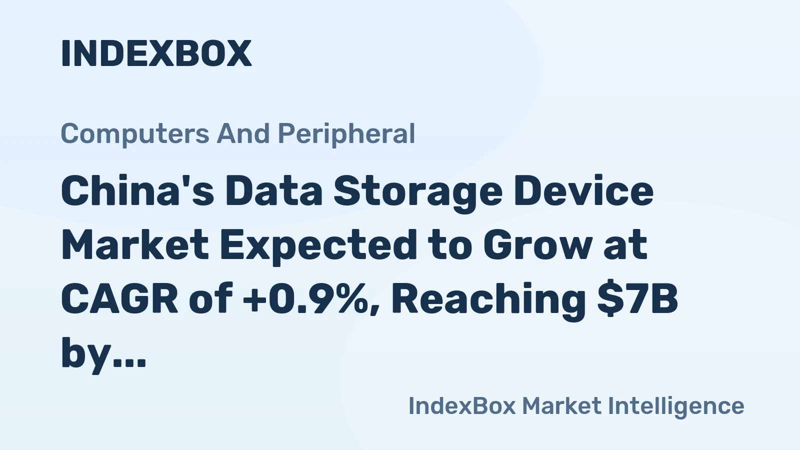 China's Data Storage Device Market Expected to Grow at CAGR of +0.9%, Reaching $7B by 2035