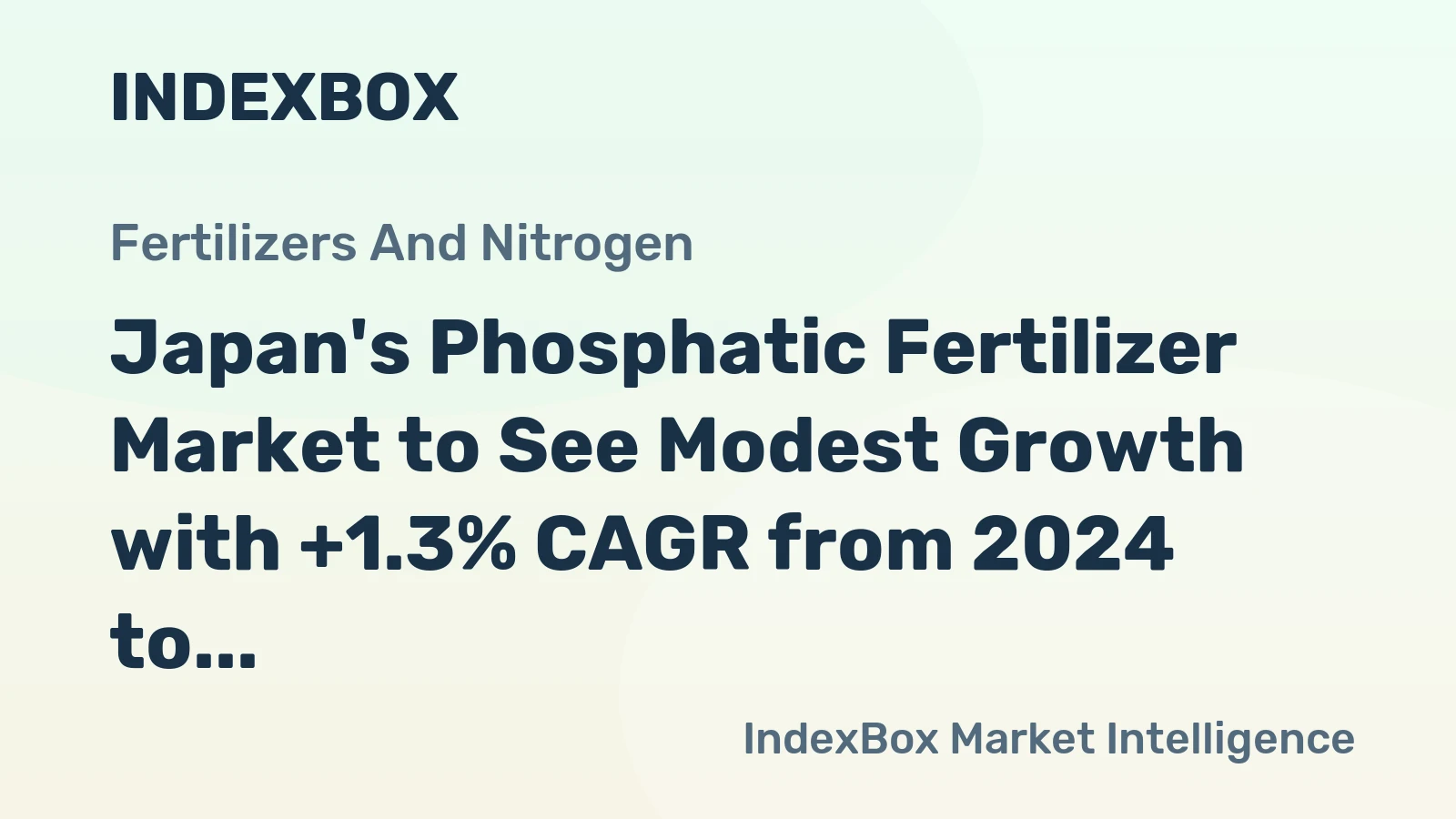 Japan's Phosphatic Fertilizer Market to See Modest Growth with +1.3% CAGR from 2024 to 2035