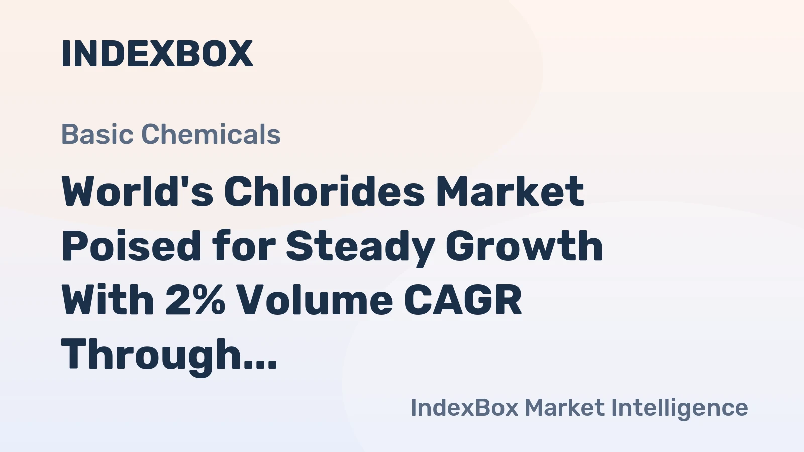 World's Chlorides Market Poised for Steady Growth With 2% Volume CAGR Through 2035