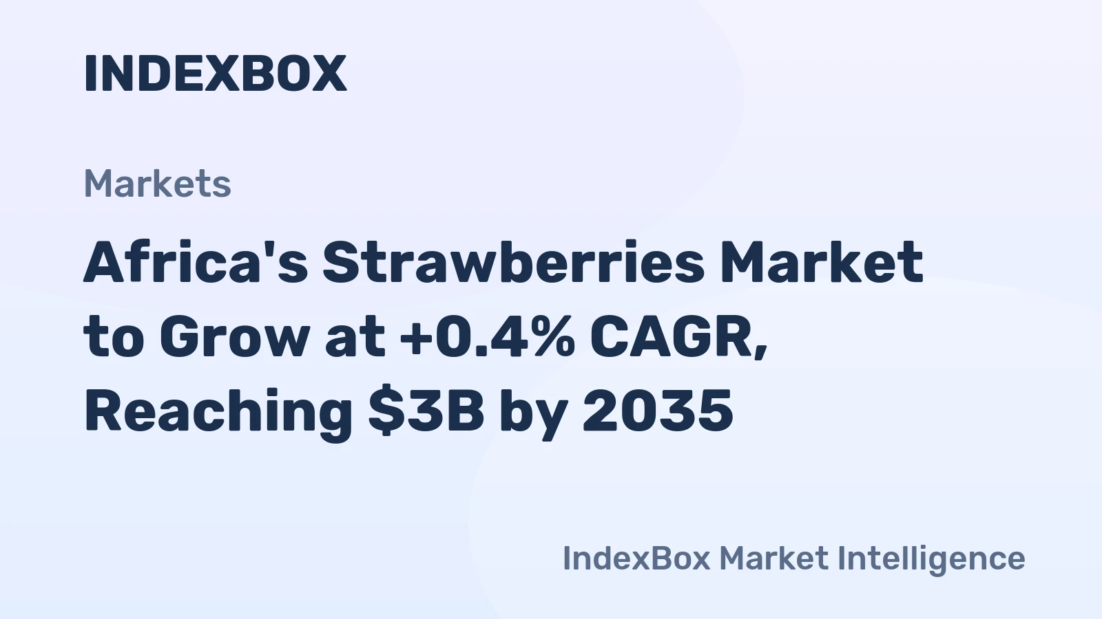 Africa's Strawberries Market to Grow at +0.4% CAGR, Reaching $3B by 2035