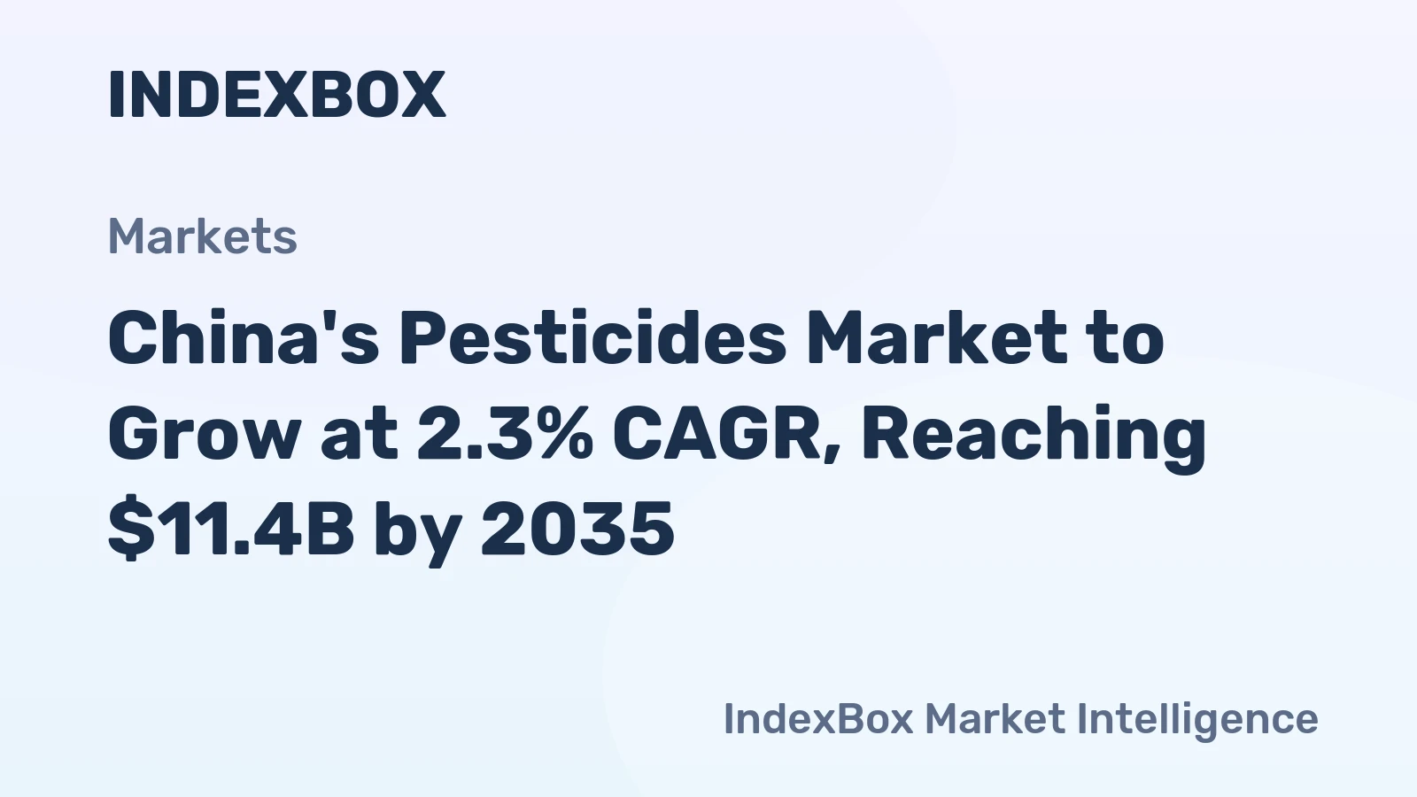 China's Pesticides Market to Grow at 2.3% CAGR, Reaching $11.4B by 2035