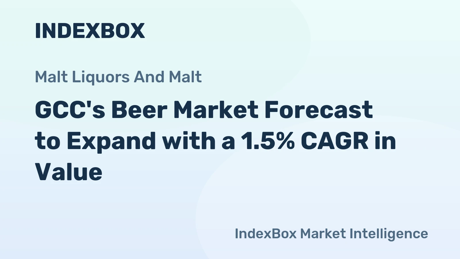 GCC's Beer Market Forecast to Expand with a 1.5% CAGR in Value