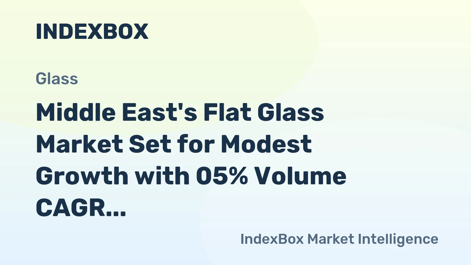 Middle East's Flat Glass Market Set for Modest Growth with 05% Volume CAGR Through 2035