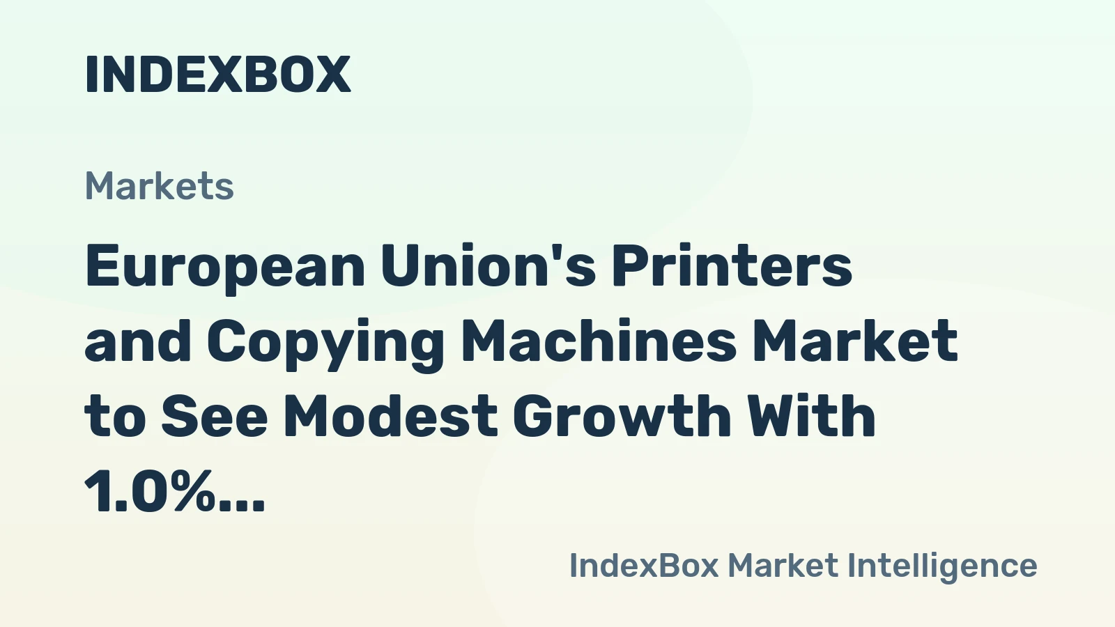 European Union's Printers and Copying Machines Market to See Modest Growth With 1.0% Volume CAGR Through 2035