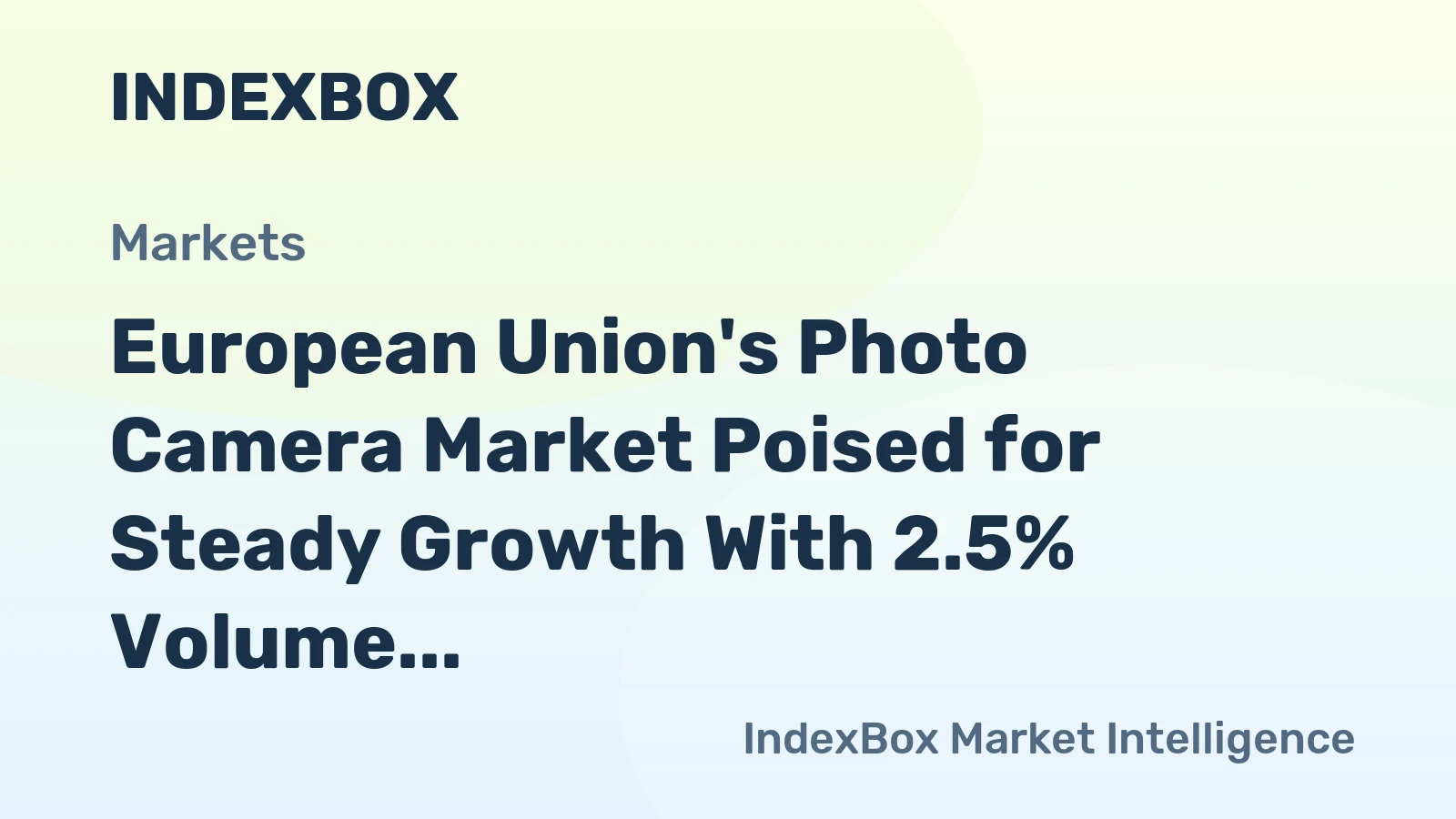European Union's Photo Camera Market Poised for Steady Growth With 2.5% Volume CAGR Through 2035