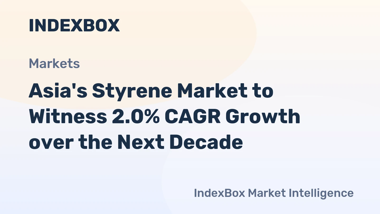 Asia's Styrene Market to Witness 2.0% CAGR Growth over the Next Decade
