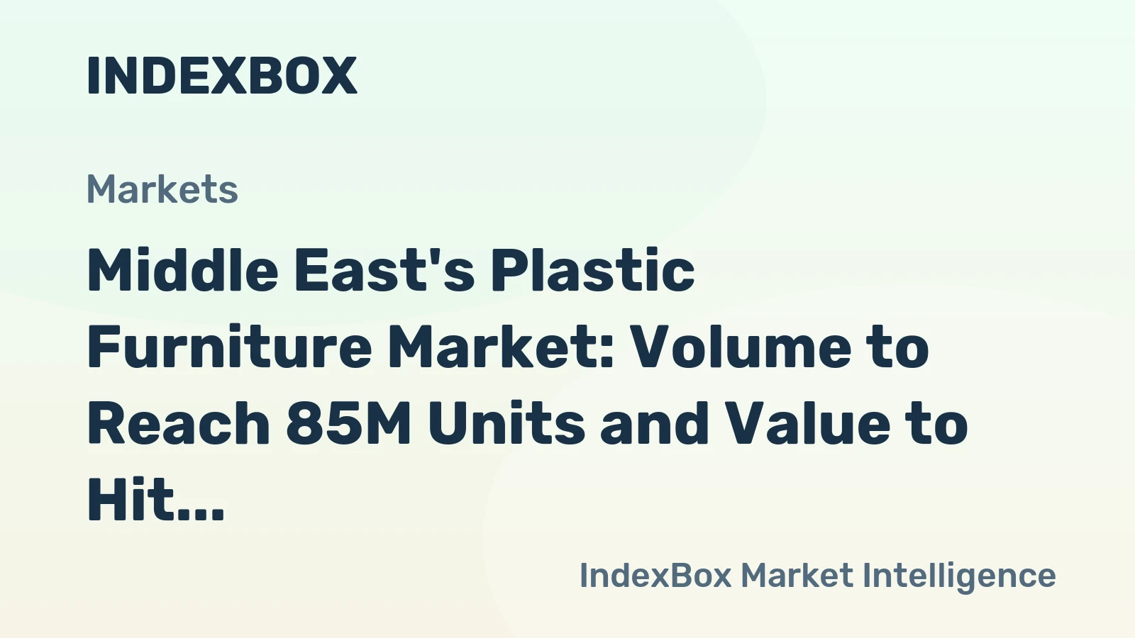 Middle East's Plastic Furniture Market: Volume to Reach 85M Units and Value to Hit $1B by 2035
