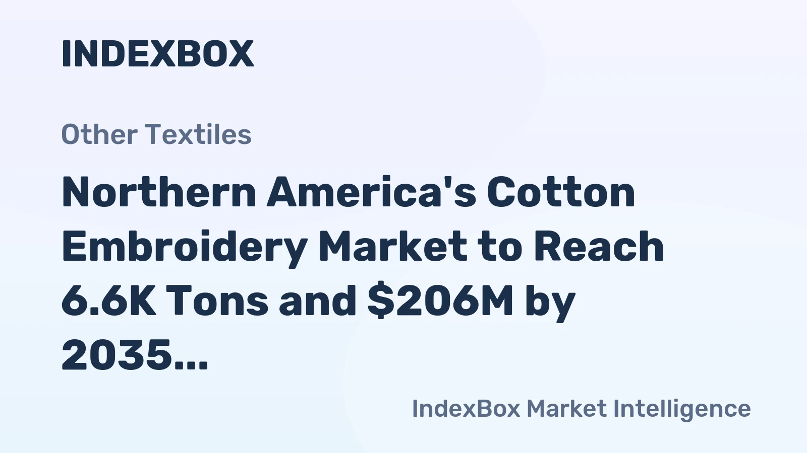 Northern America's Cotton Embroidery Market to Reach 6.6K Tons and $206M by 2035, Driven by Increasing Demand